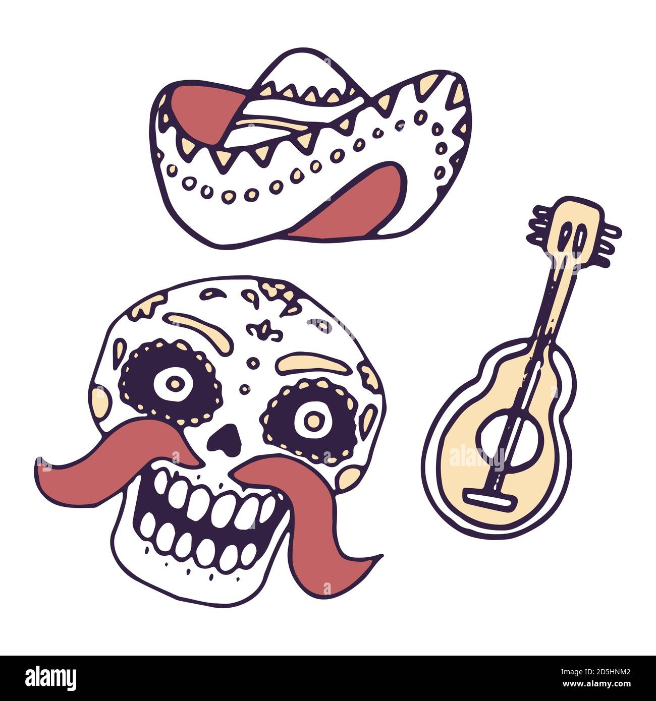 Isolated white skull spanish Stock Vector Images - Alamy