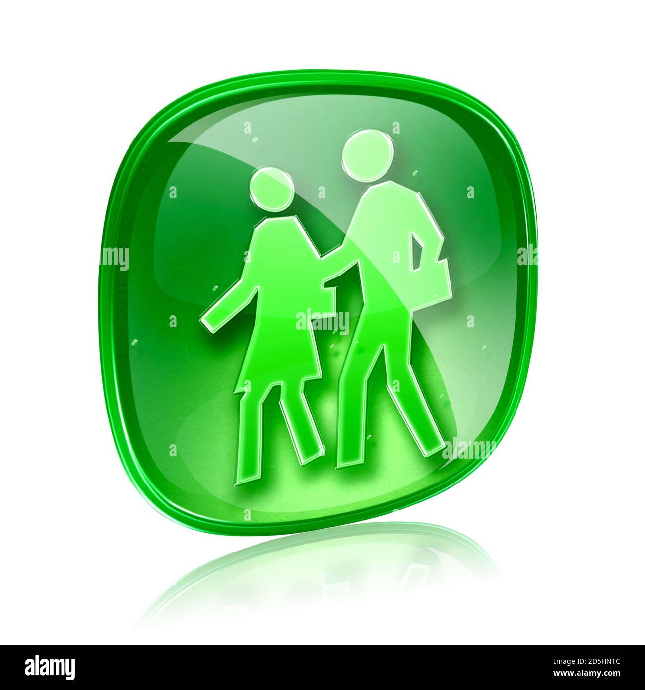 people icon green glass, isolated on white background Stock Photo - Alamy