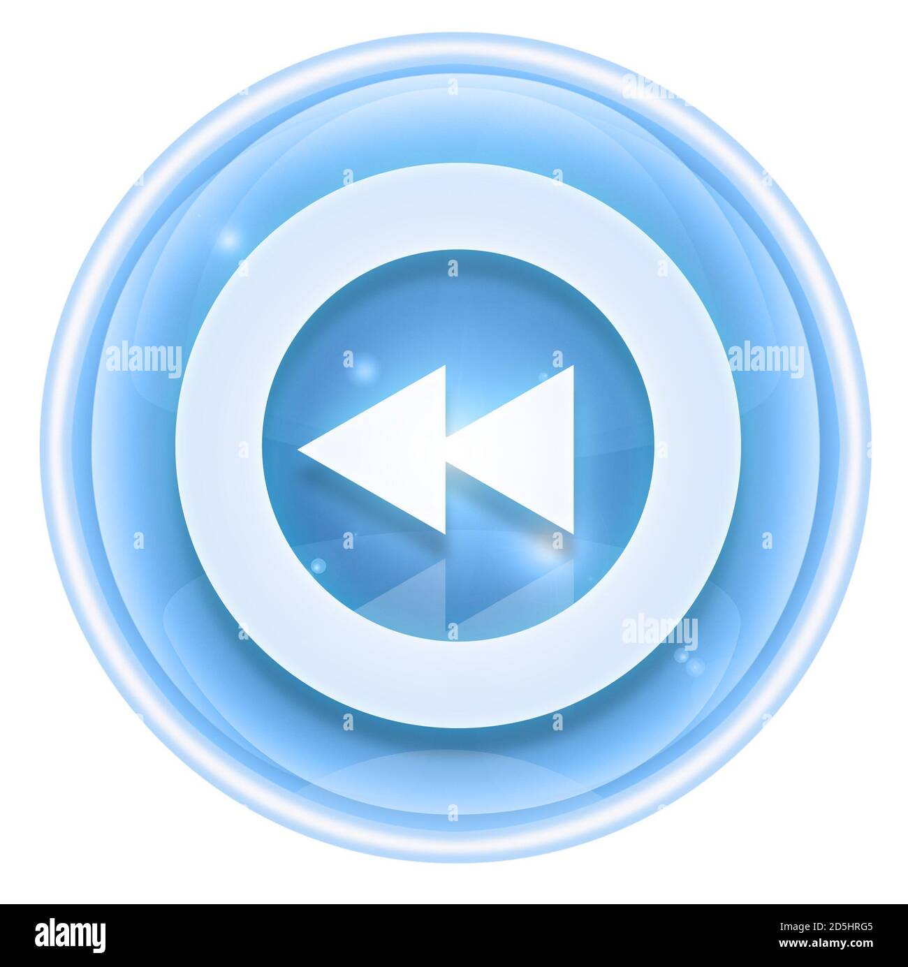 Rewind Back icon ice, isolated on white background Stock Photo - Alamy