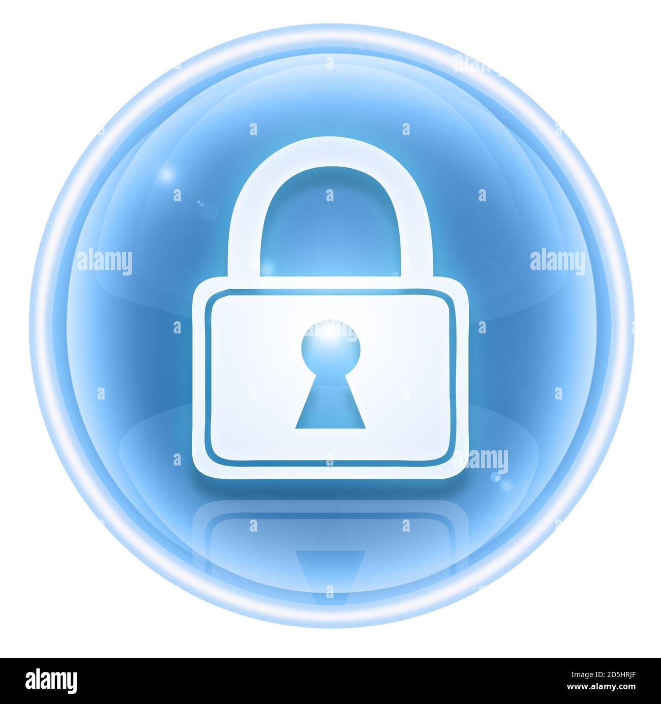 Lock icon ice, isolated on white background Stock Photo - Alamy