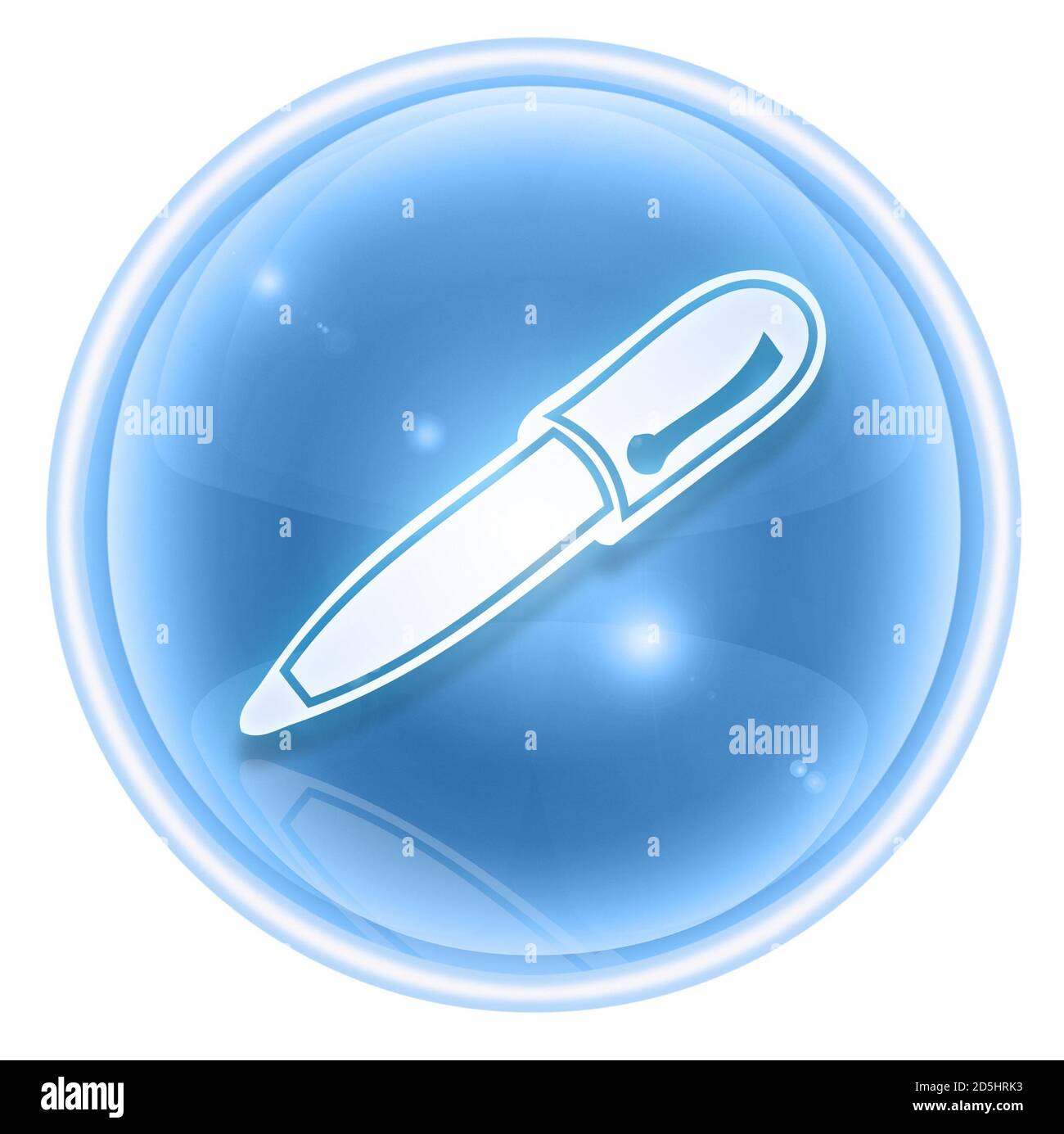pen icon ice, isolated on white background Stock Photo - Alamy