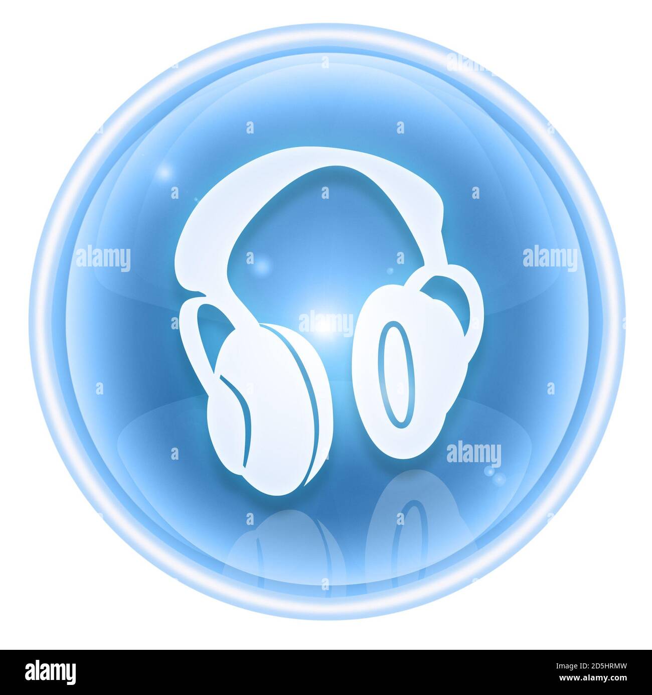 headphones icon ice, isolated on white background Stock Photo - Alamy
