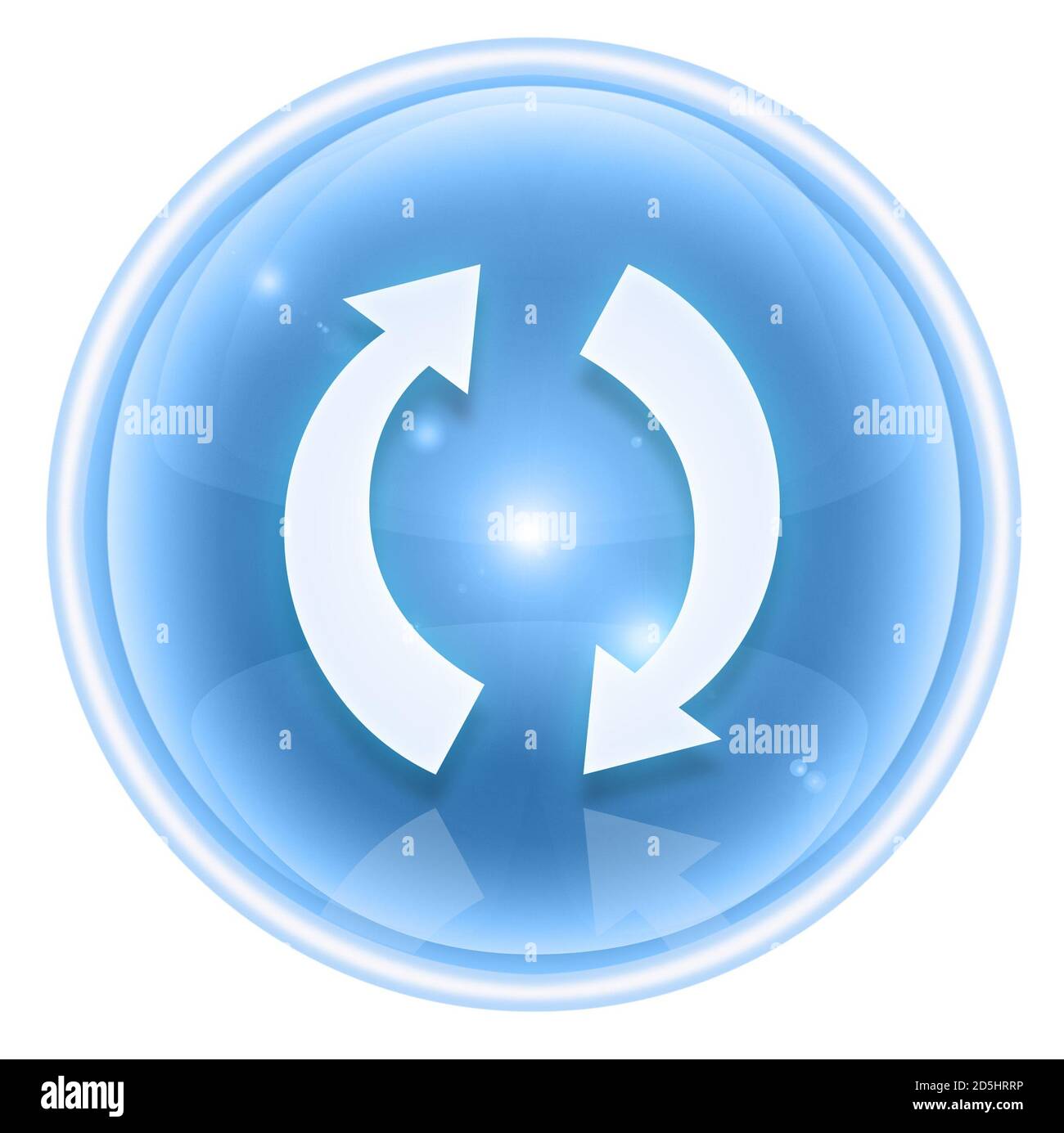 refresh icon ice, isolated on white background Stock Photo - Alamy