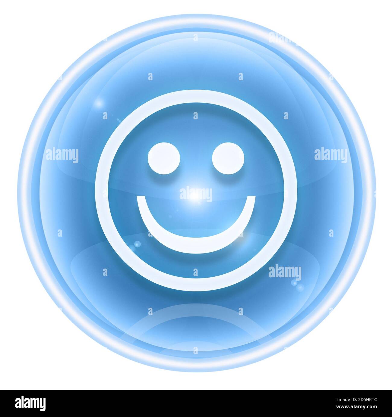 Smiley icon ice, isolated on white background Stock Photo - Alamy