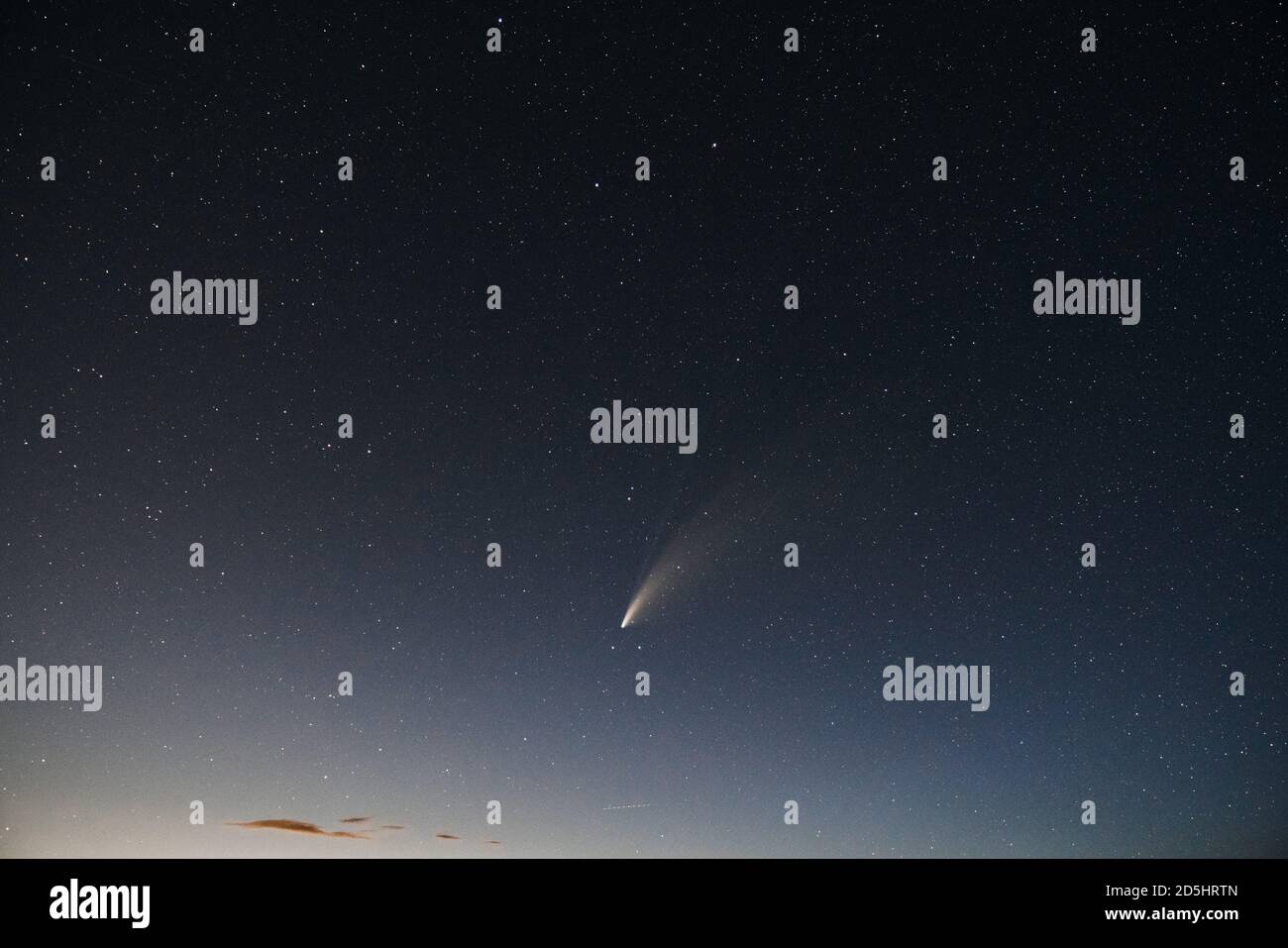 Starry night sky with a falling star Stock Photo - Alamy