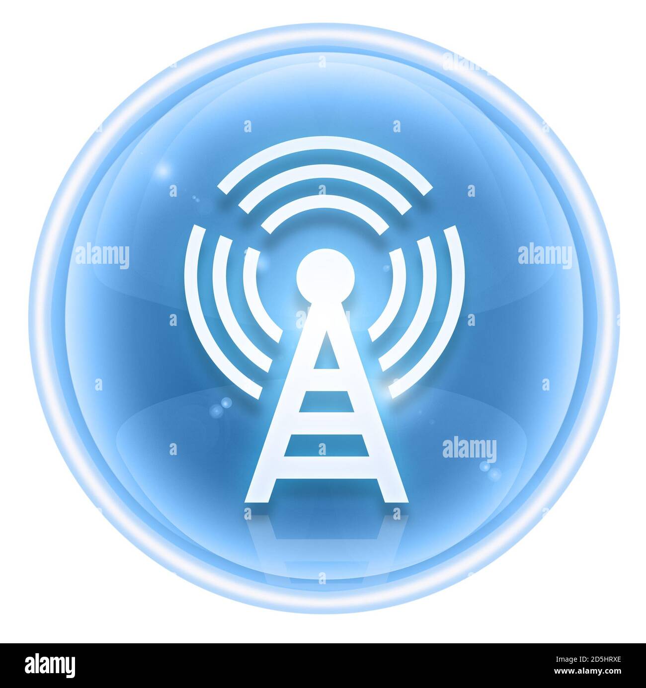 WI-FI tower icon ice, isolated on white background Stock Photo - Alamy