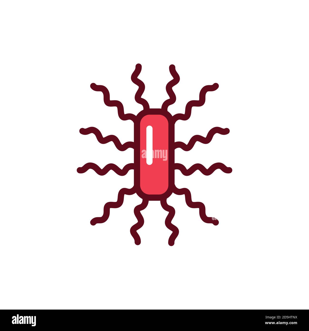 Bacteria peritrichous color line icon. Vector illustration Stock Vector ...