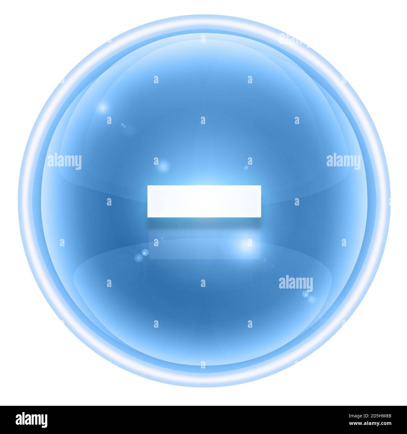 Minus icon ice, isolated on white background Stock Photo - Alamy