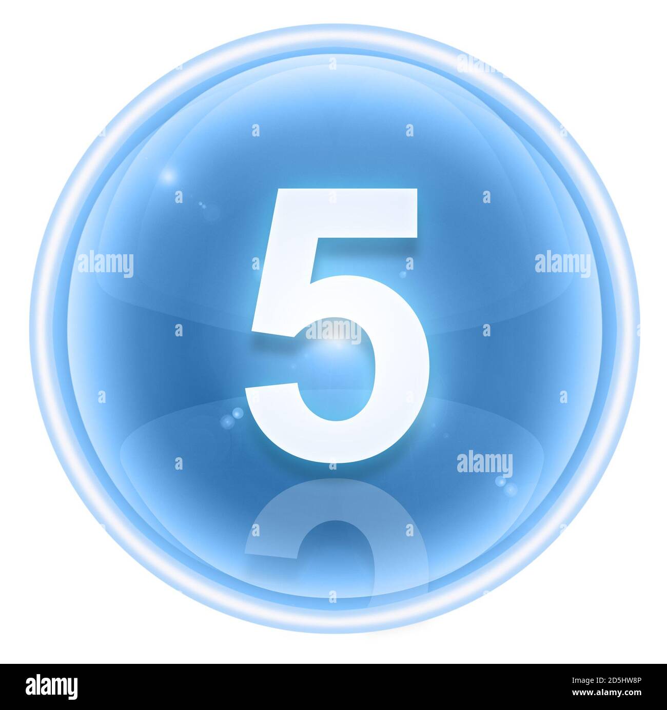 Number five icon ice, isolated on white background Stock Photo - Alamy