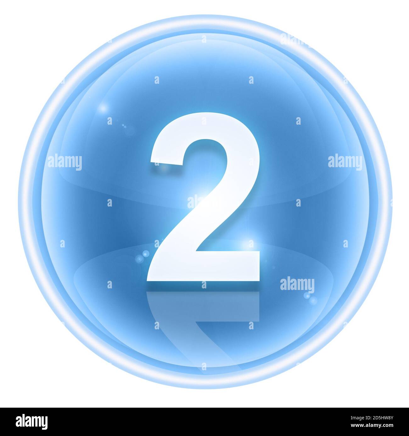 Number two icon ice, isolated on white background Stock Photo - Alamy