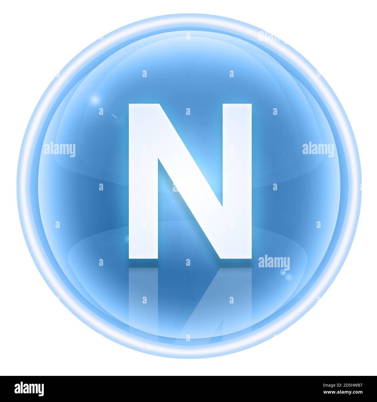 Ice font icon. Letter N, isolated on white background Stock Photo - Alamy