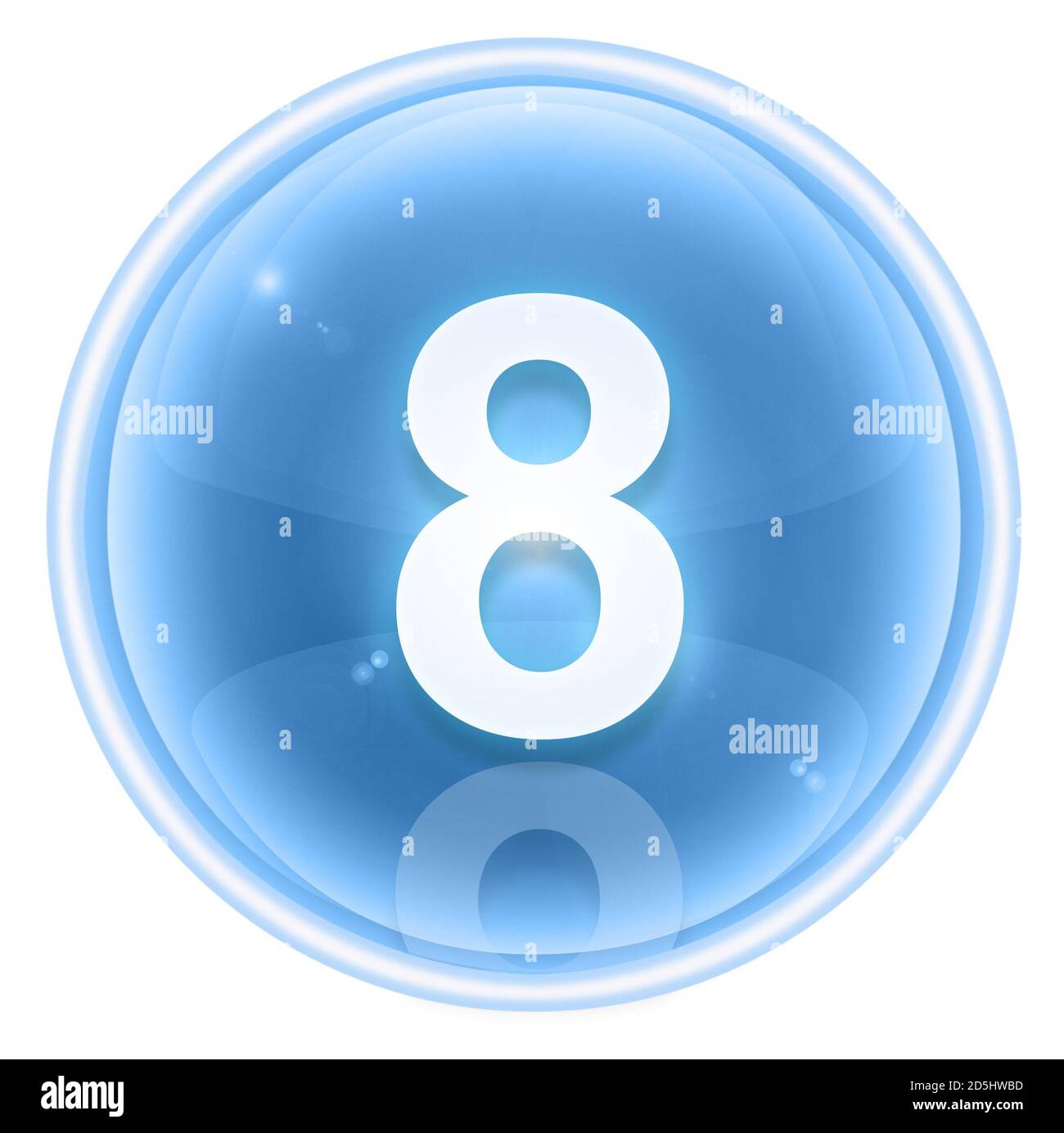 Number eight icon ice, isolated on white background Stock Photo - Alamy