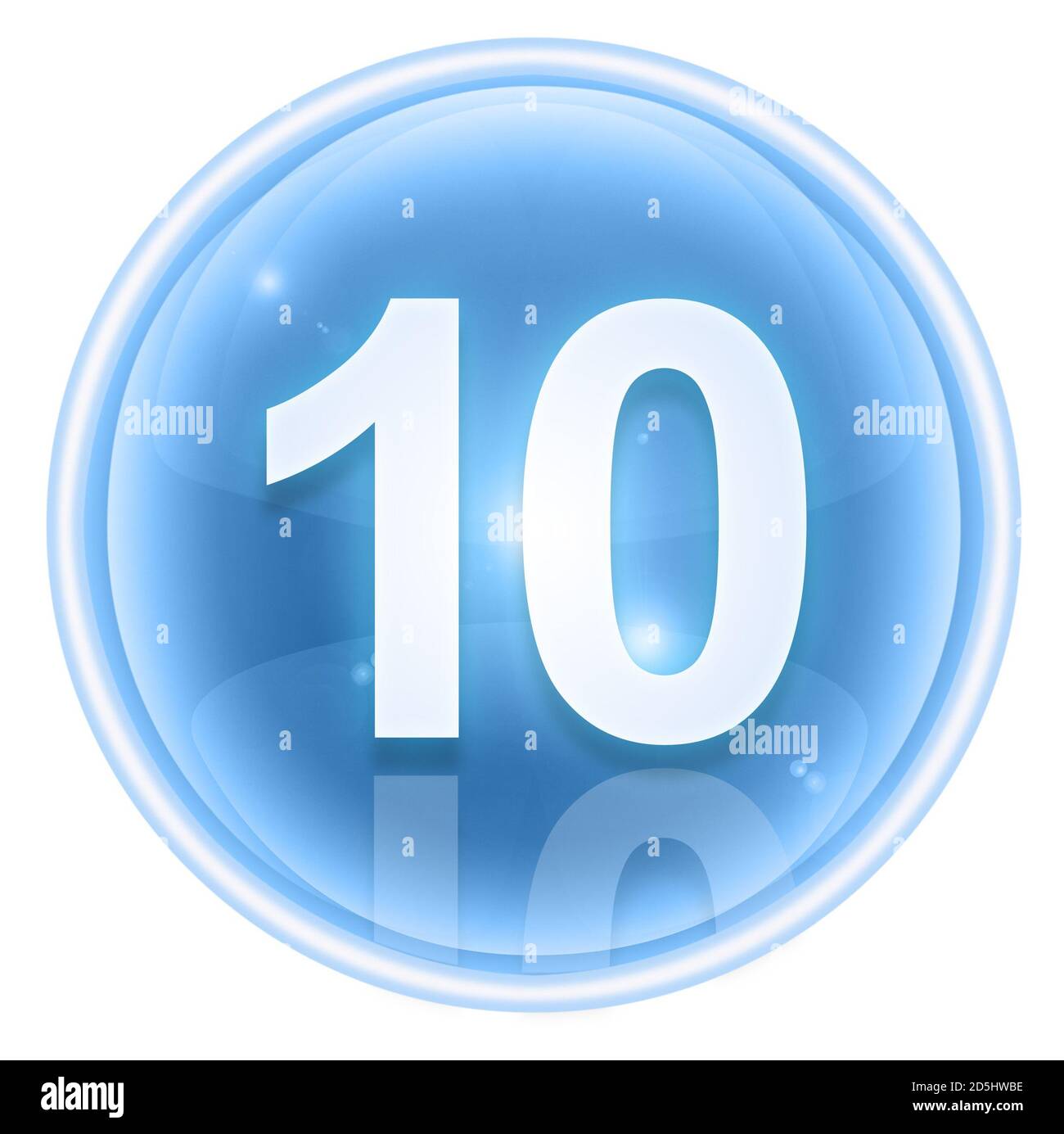 Number ten icon ice, isolated on white background Stock Photo - Alamy