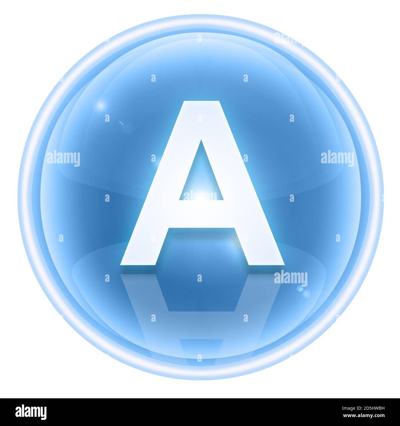 Ice font icon. Letter A, isolated on white background Stock Photo - Alamy