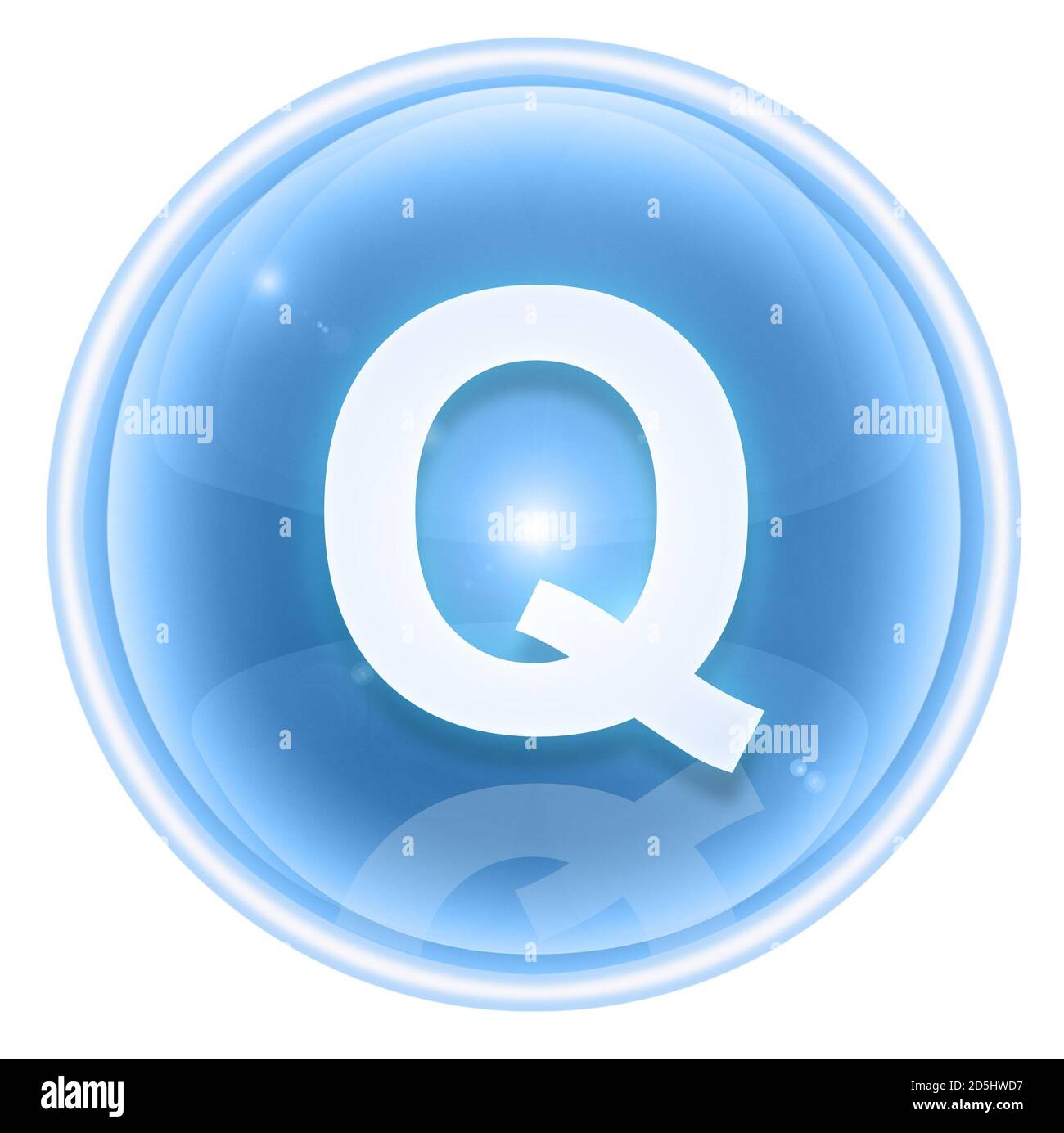 Ice font icon. Letter Q, isolated on white background Stock Photo - Alamy