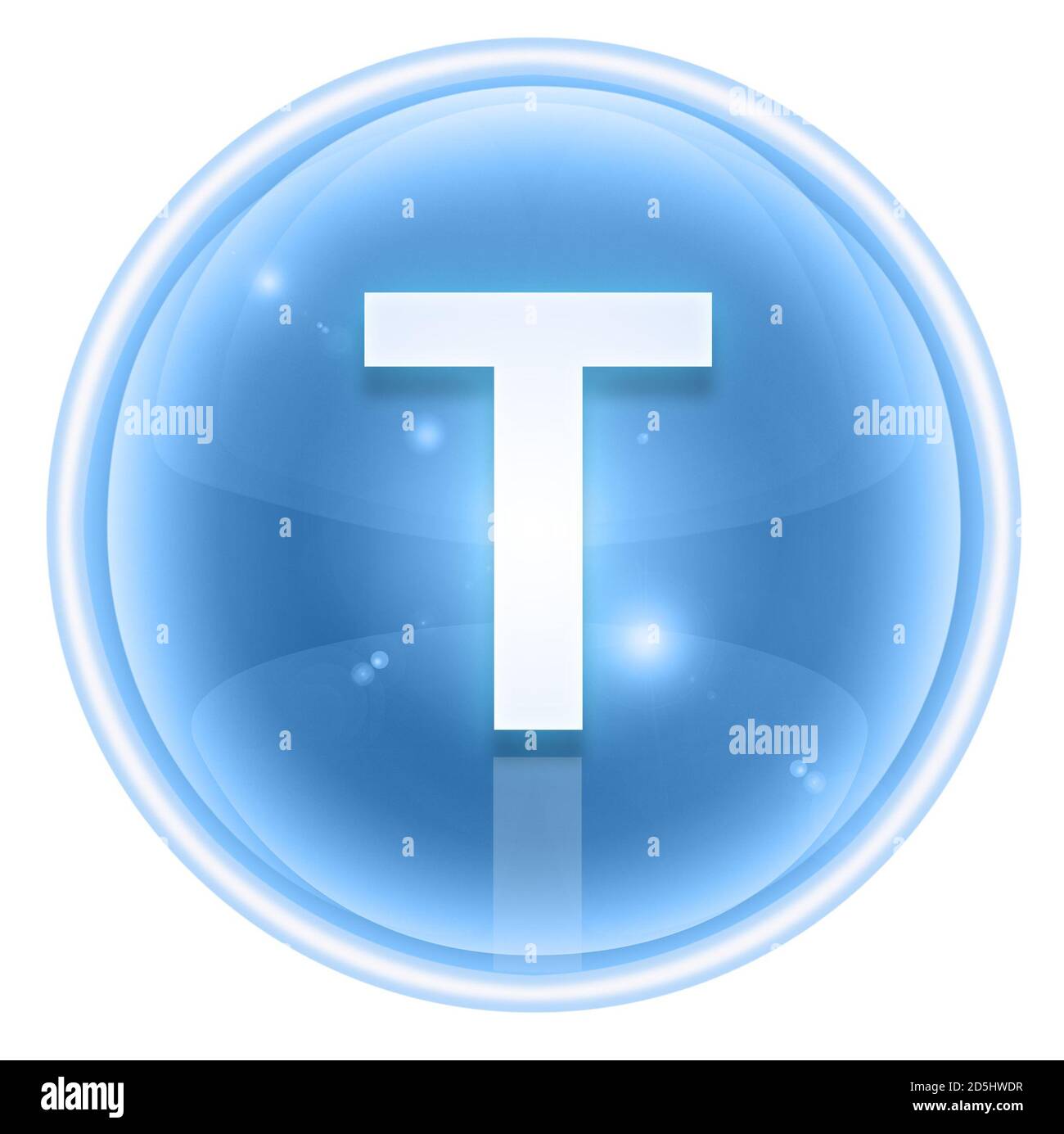 Ice font icon. Letter T, isolated on white background Stock Photo - Alamy