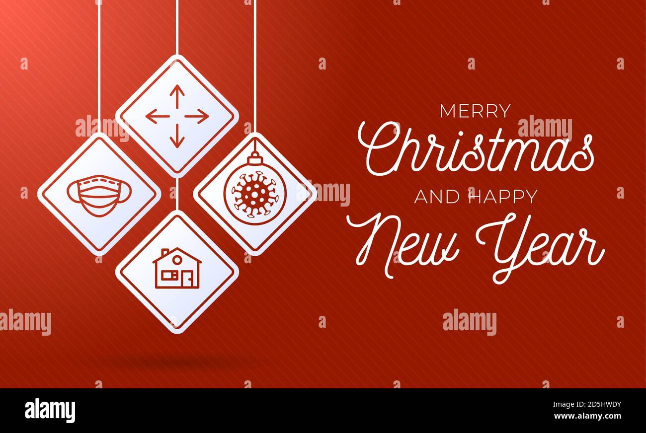 Set Christmas Coronavirus road sign. Christmas rhombus Corona virus ...