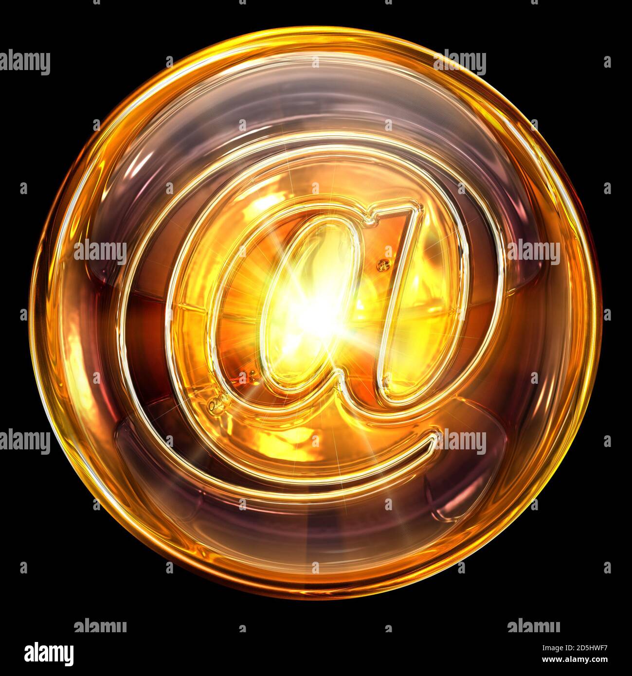email icon fire, isolated on black background Stock Photo - Alamy