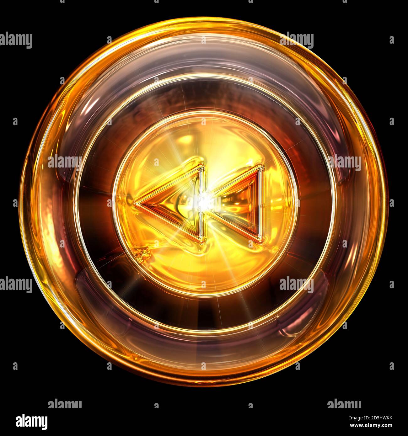 Rewind Back icon fire, isolated on black background Stock Photo - Alamy