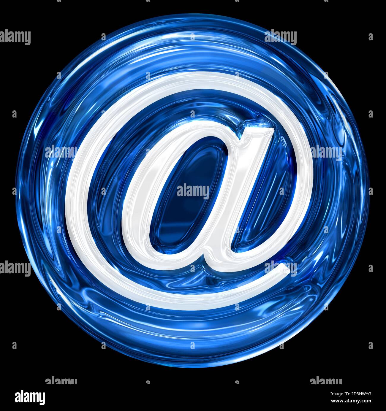 email symbol blue, isolated on black background Stock Photo - Alamy