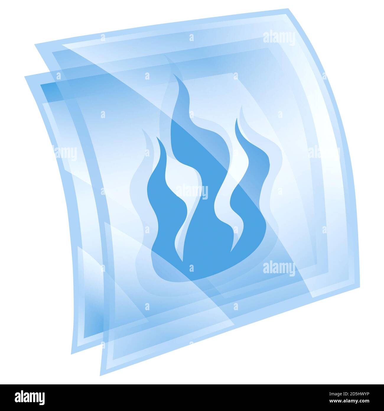fire icon sign blue square, isolated on white background Stock Photo ...