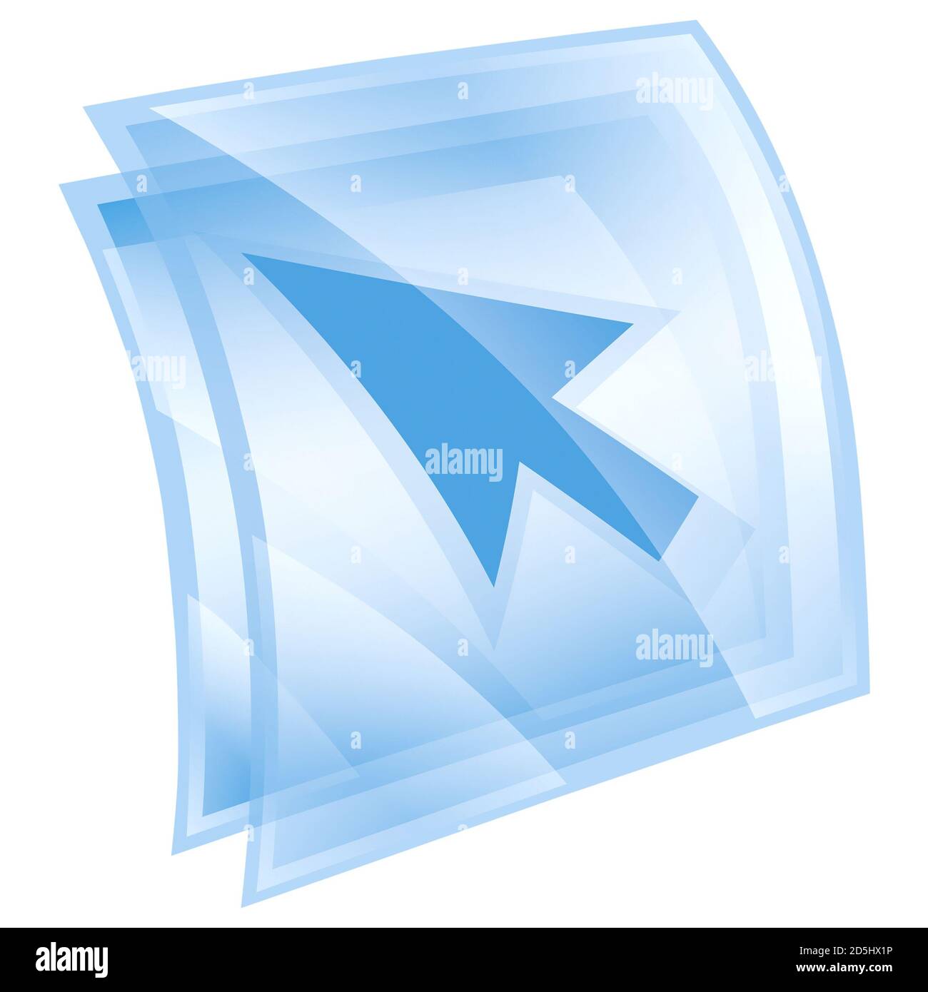 cursor icon blue square, isolated on white background Stock Photo - Alamy