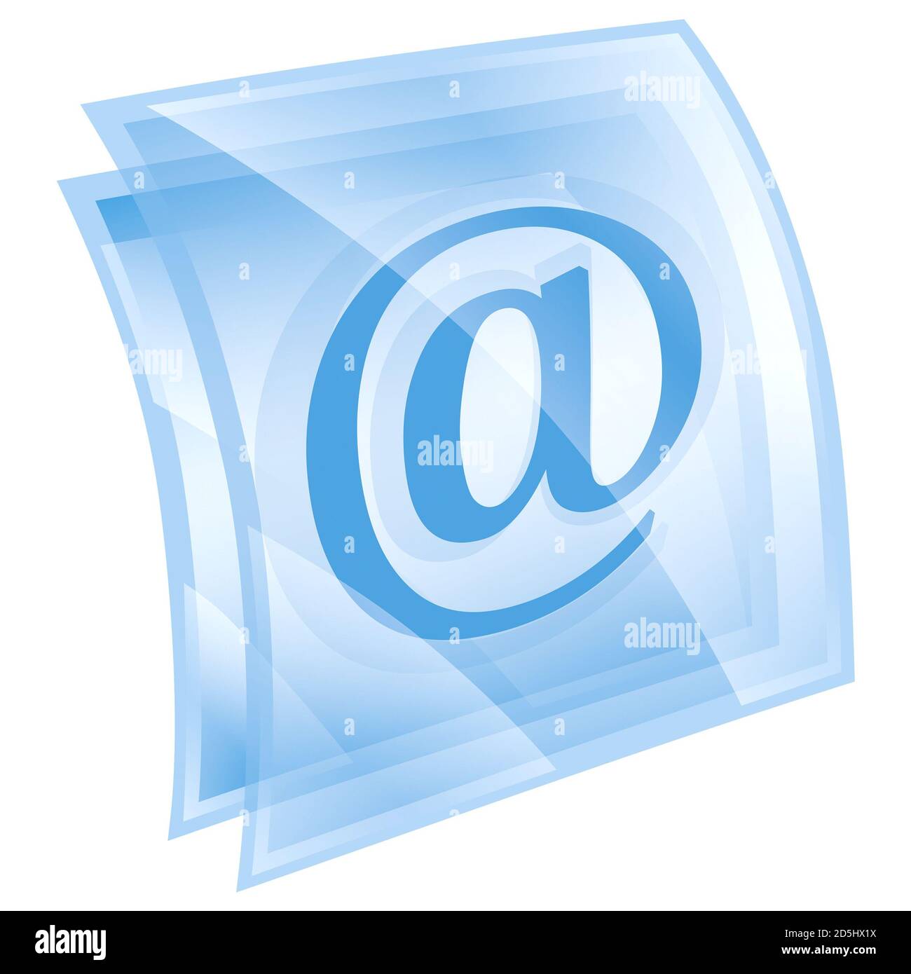 email symbol blue square, isolated on white background Stock Photo - Alamy