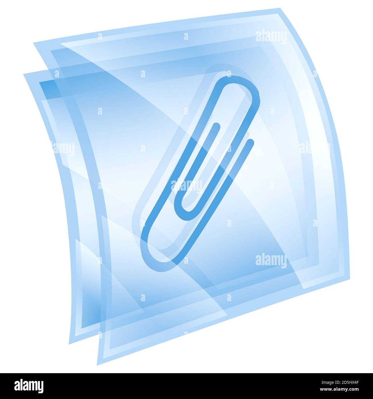 Paper clip icon blue, isolated on white background Stock Photo - Alamy