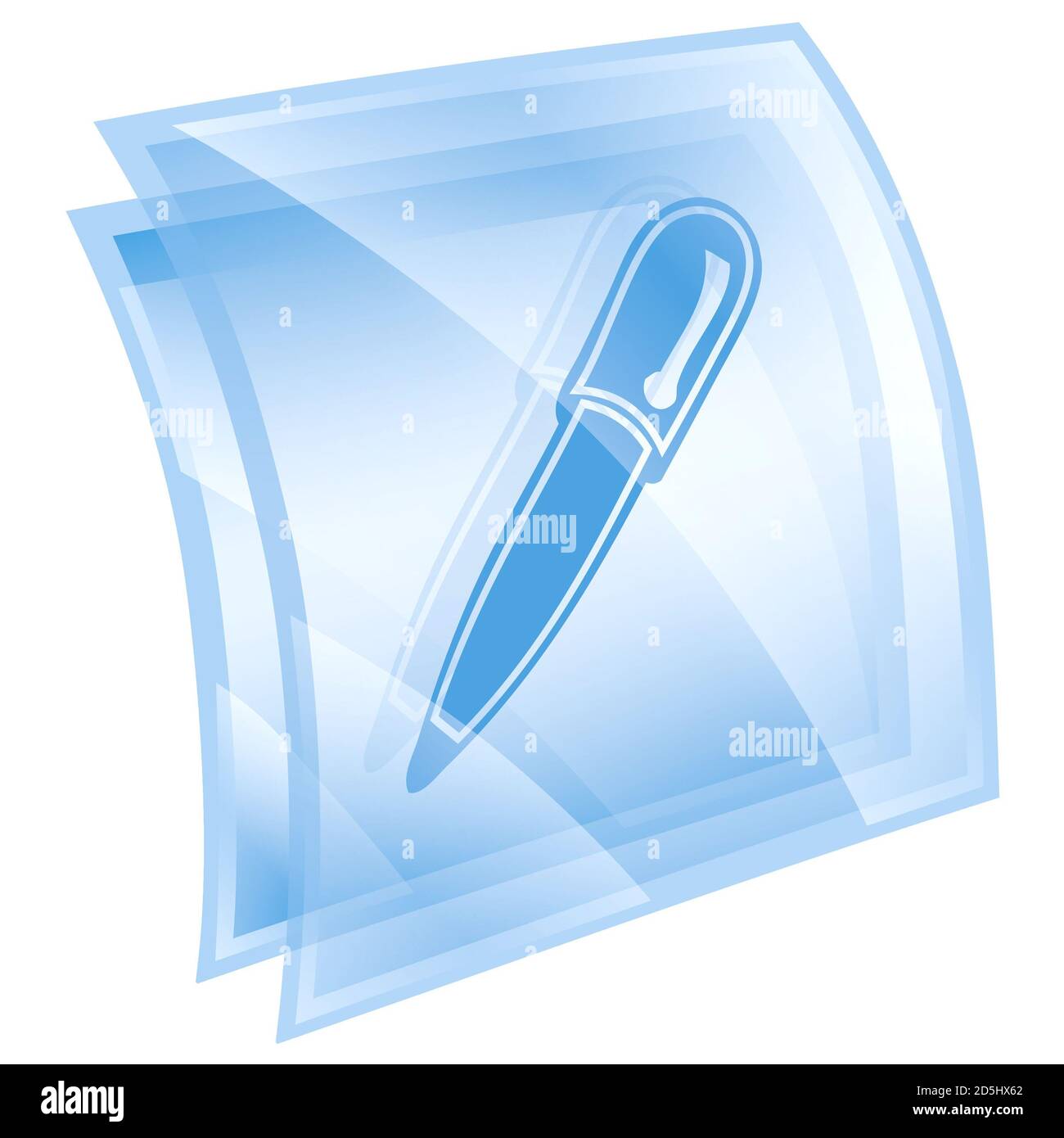 pen icon blue, isolated on white background Stock Photo - Alamy