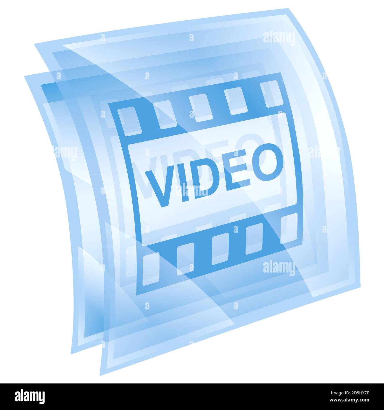 Film icon blue, isolated on white background Stock Photo - Alamy