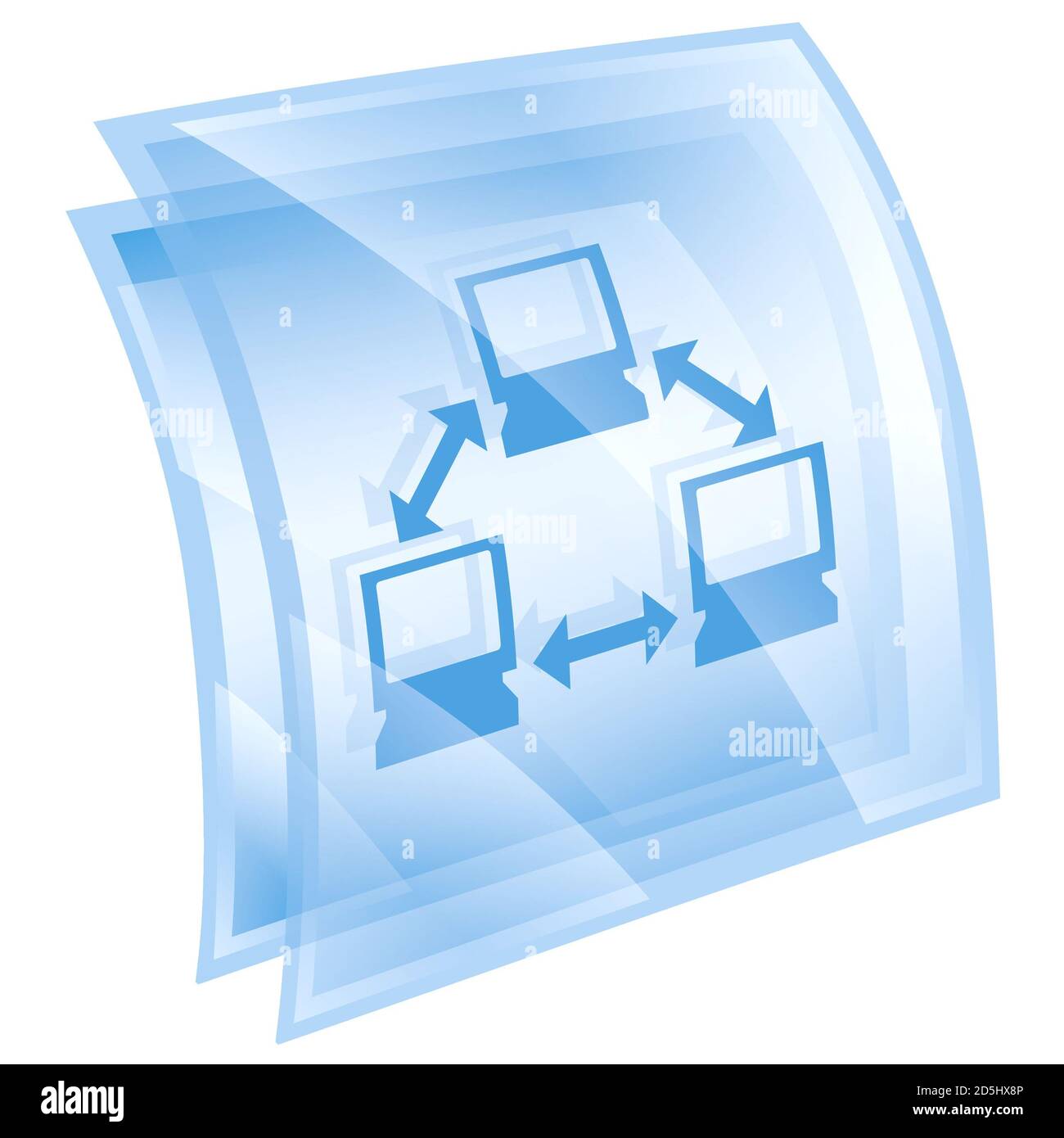 Network icon blue, isolated on white background Stock Photo - Alamy