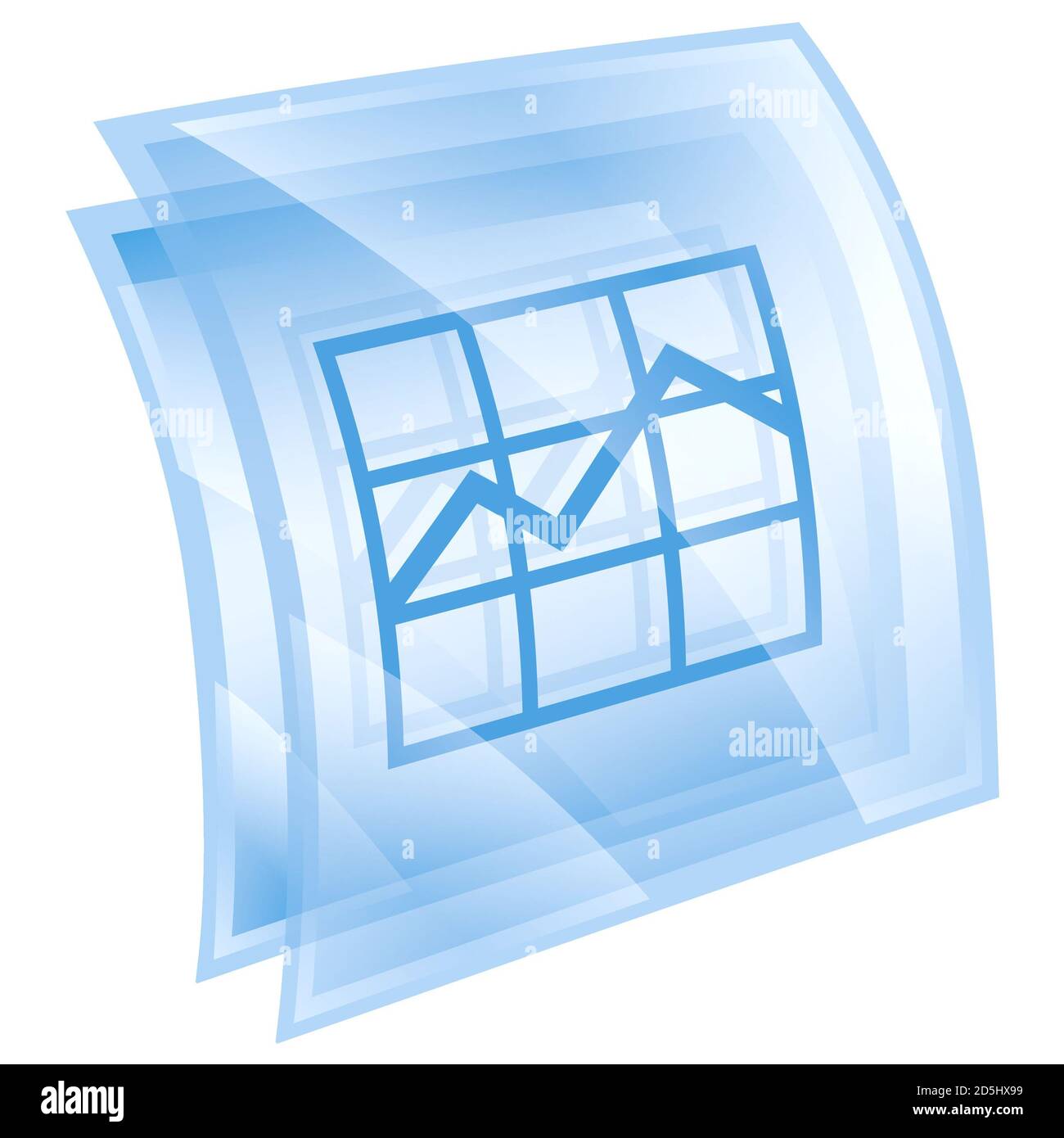 graph icon blue, isolated on white background Stock Photo - Alamy