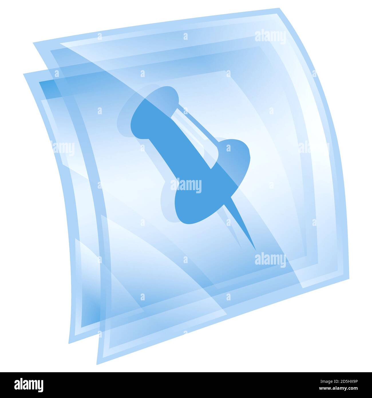 thumbtack icon blue, isolated on white background Stock Photo - Alamy