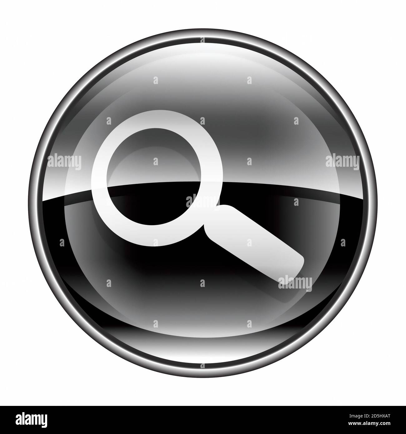 magnifier icon black, isolated on white background Stock Photo - Alamy