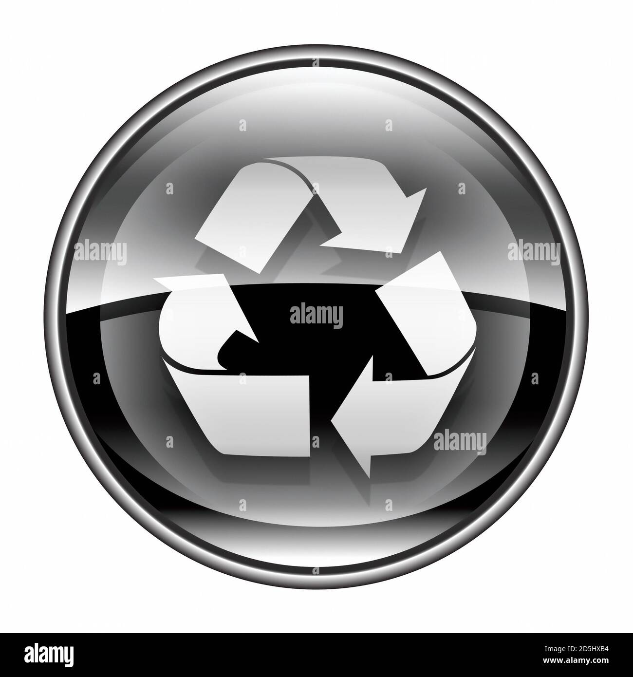 Recycling symbol icon black, isolated on white background Stock Photo ...
