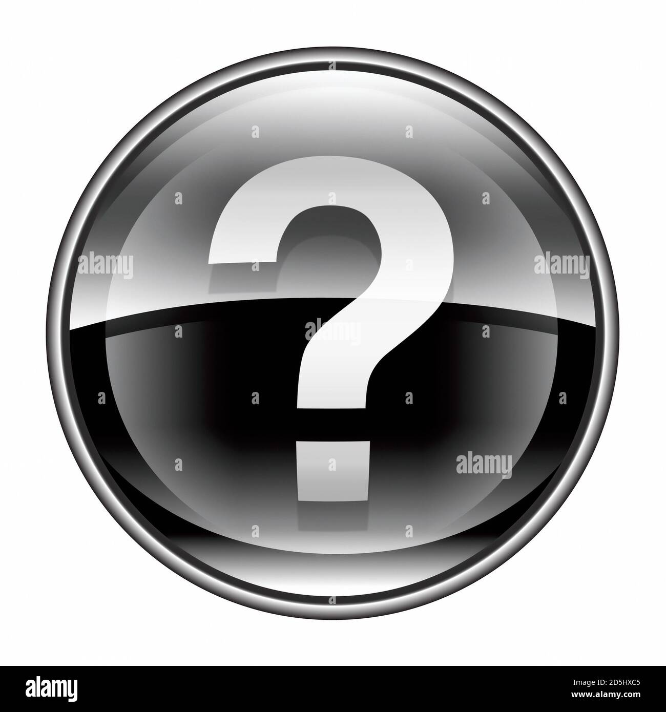 help icon black, isolated on white background Stock Photo - Alamy