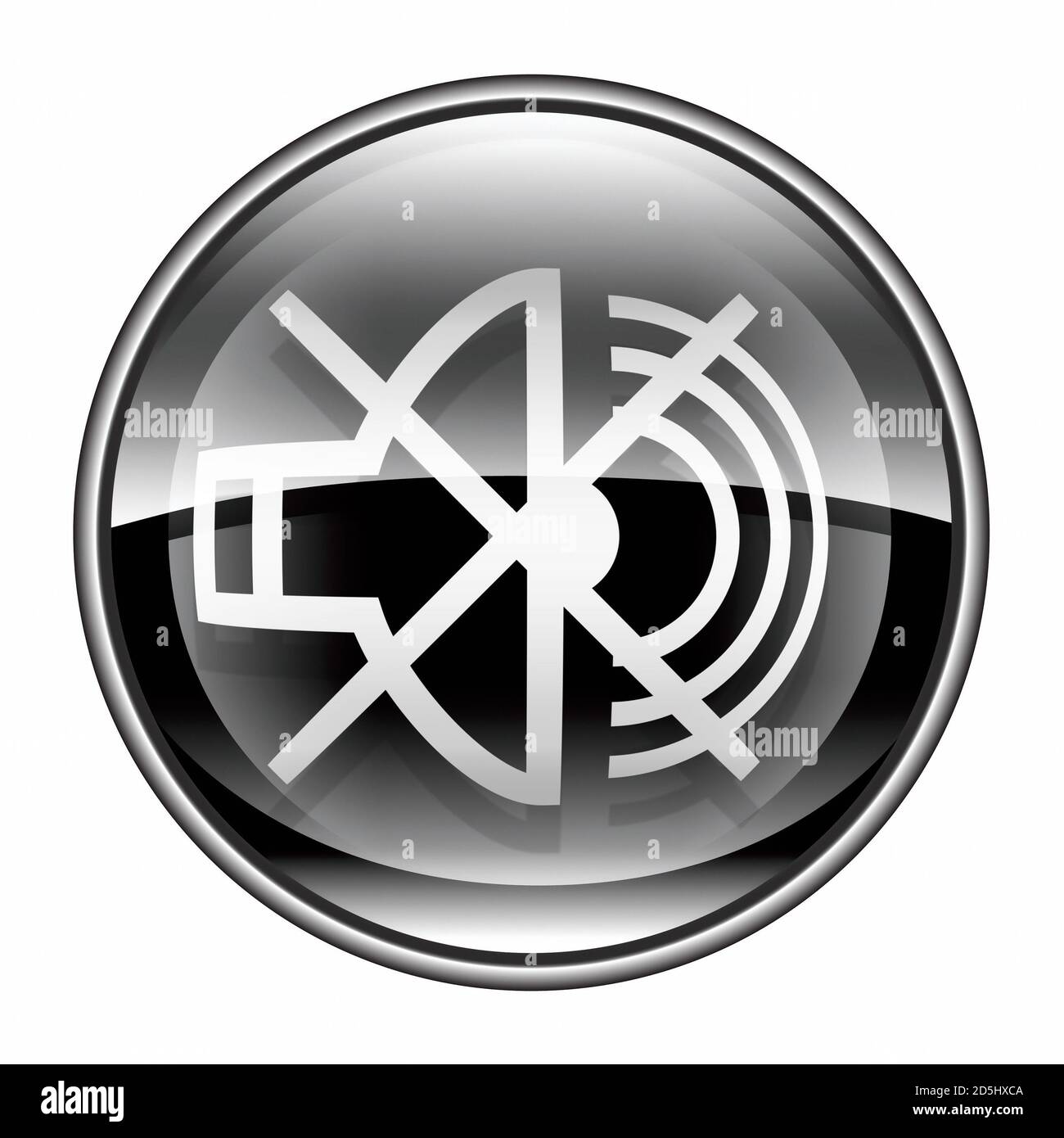 speaker off icon black, isolated on white background Stock Photo - Alamy