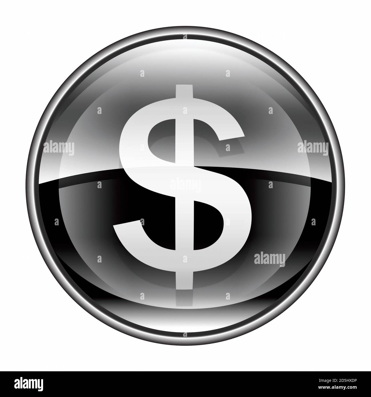 dollar icon black, isolated on white background Stock Photo - Alamy