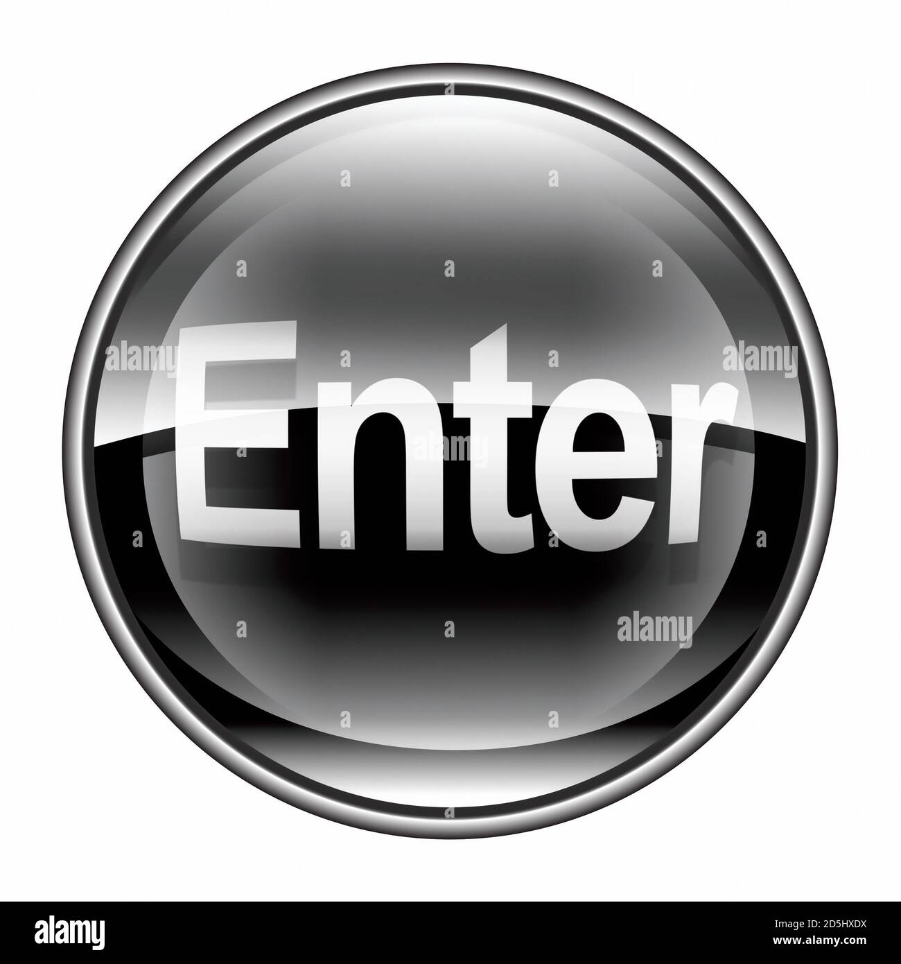 Enter icon black, isolated on white background Stock Photo - Alamy