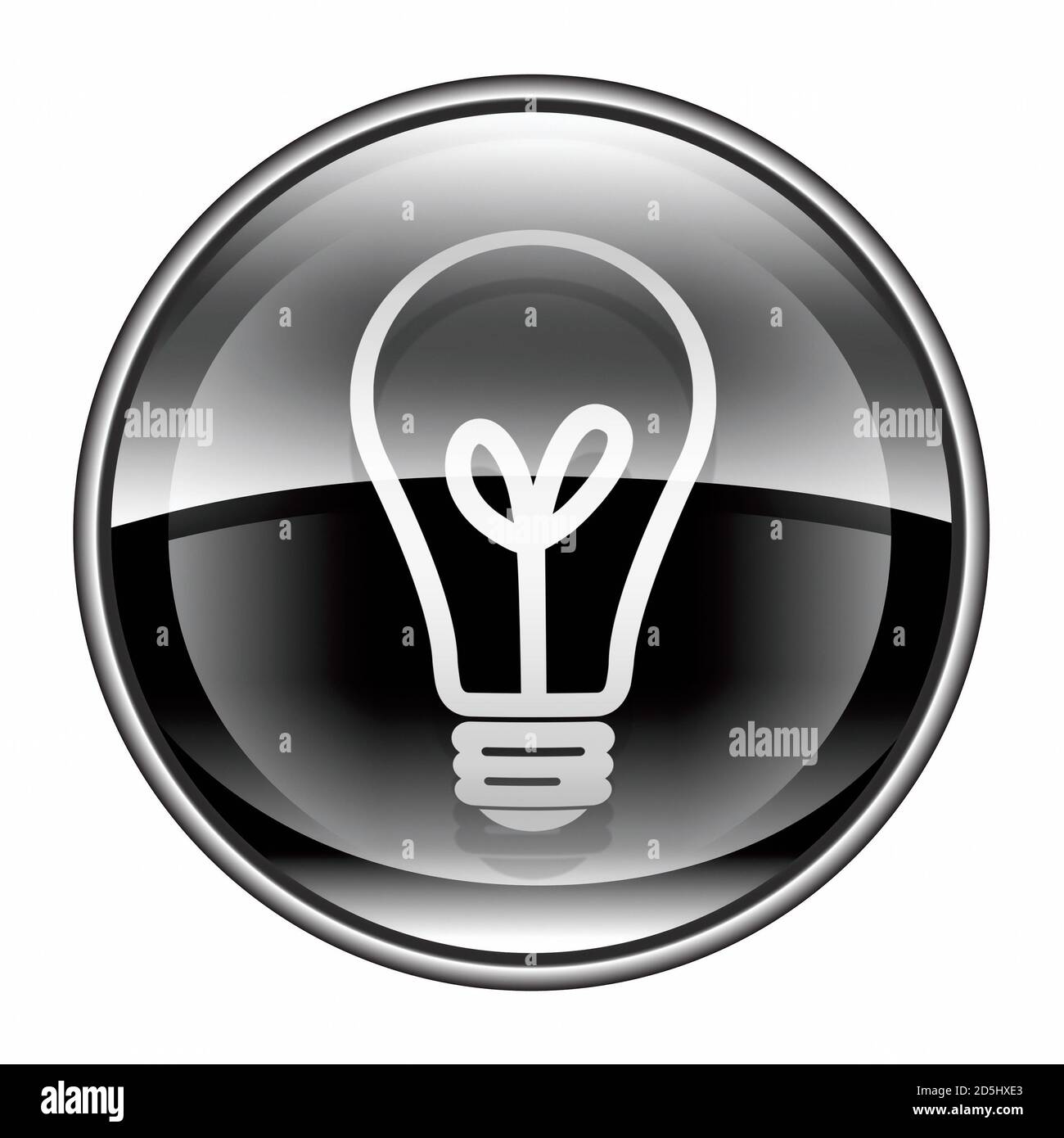 Light Bulb Icon black, isolated on white background Stock Photo - Alamy