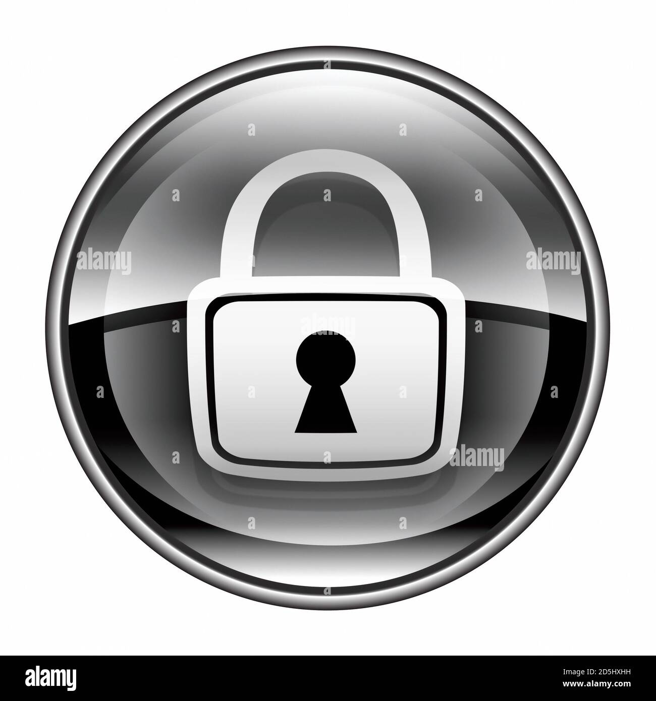 Lock icon black, isolated on white background Stock Photo - Alamy