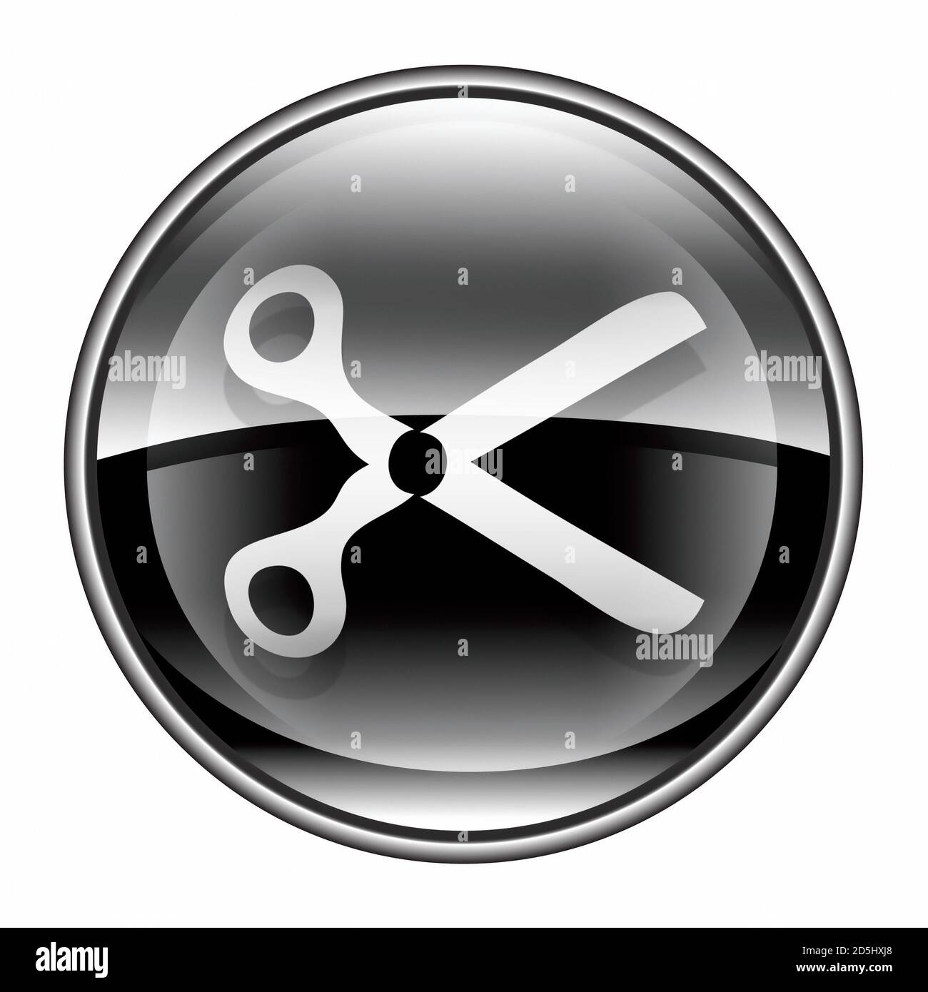 scissors icon black, isolated on white background Stock Photo - Alamy