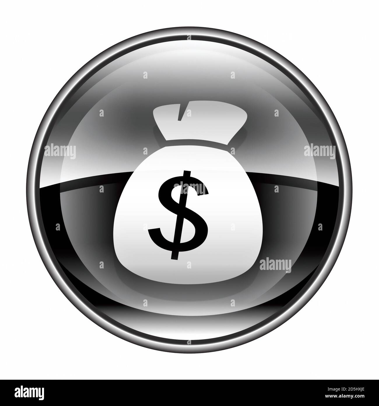 dollar icon black, isolated on white background Stock Photo - Alamy