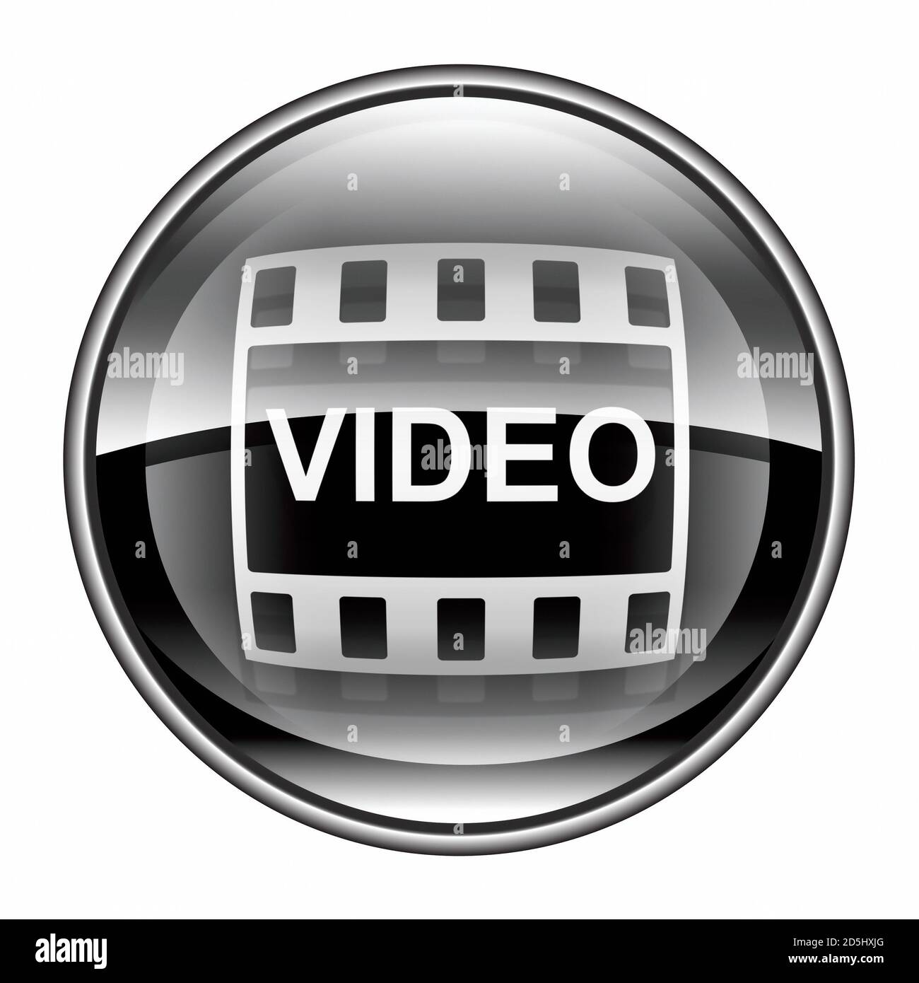 Film icon black, isolated on white background Stock Photo - Alamy