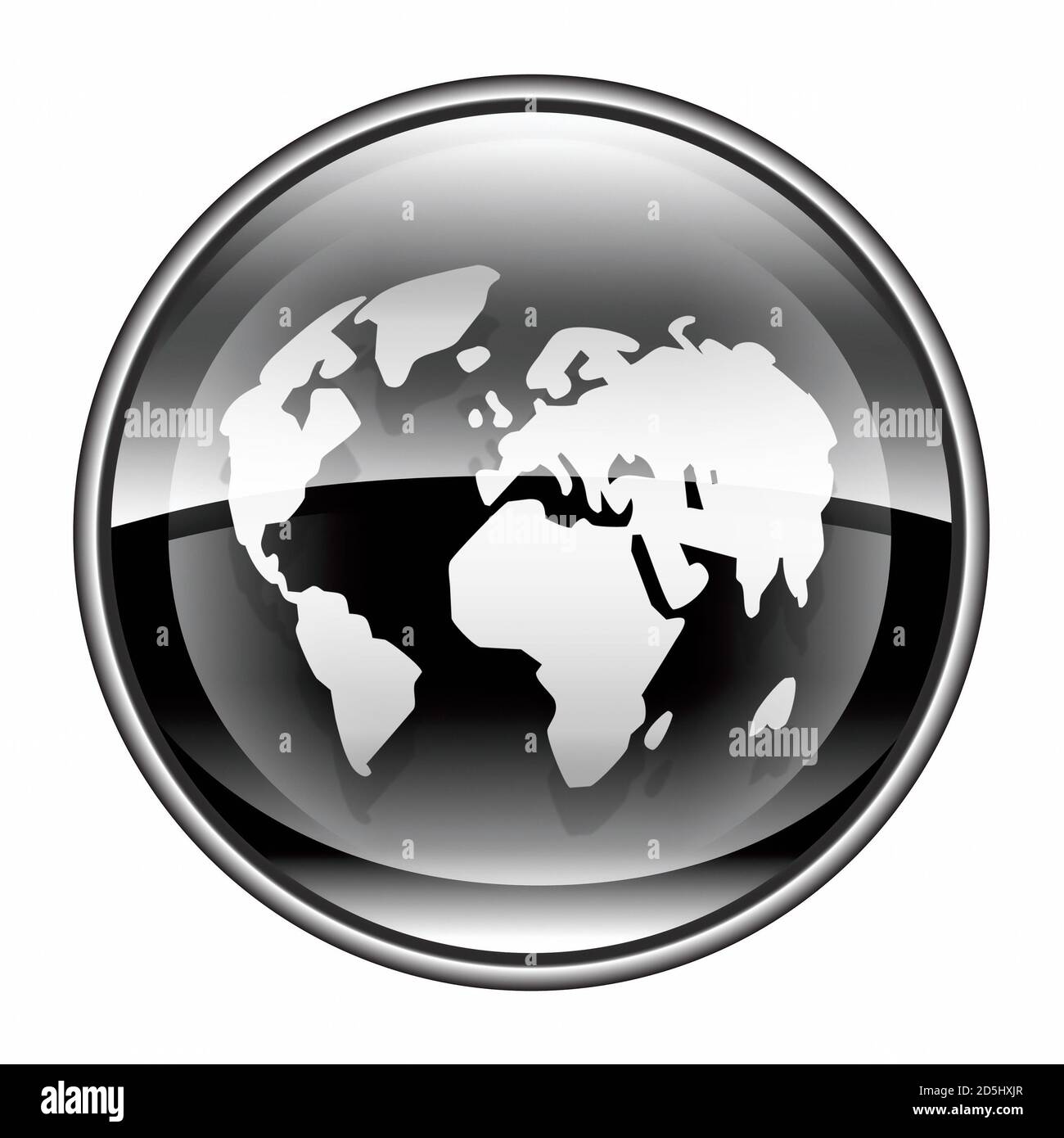 world icon black, isolated on white background Stock Photo - Alamy