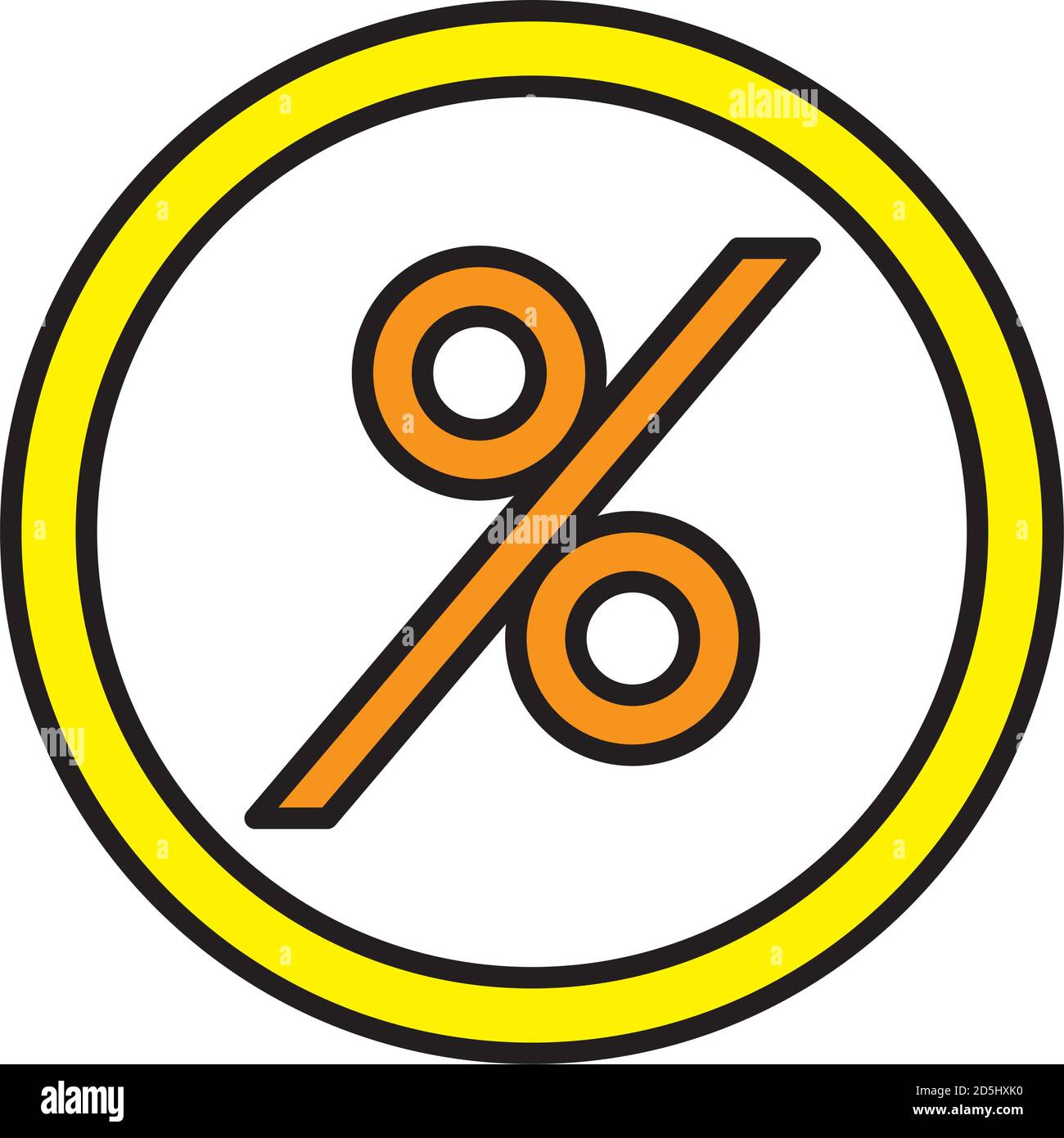 percentage in seal stamp line and fill style icon vector design Stock ...
