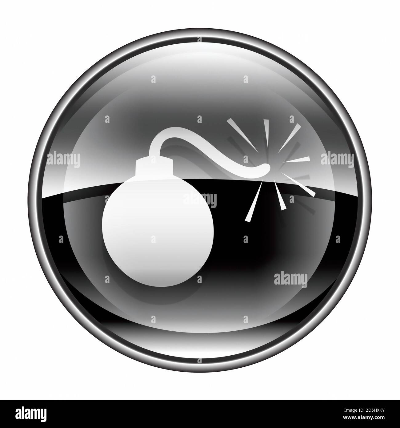 bomb icon black, isolated on white background Stock Photo - Alamy
