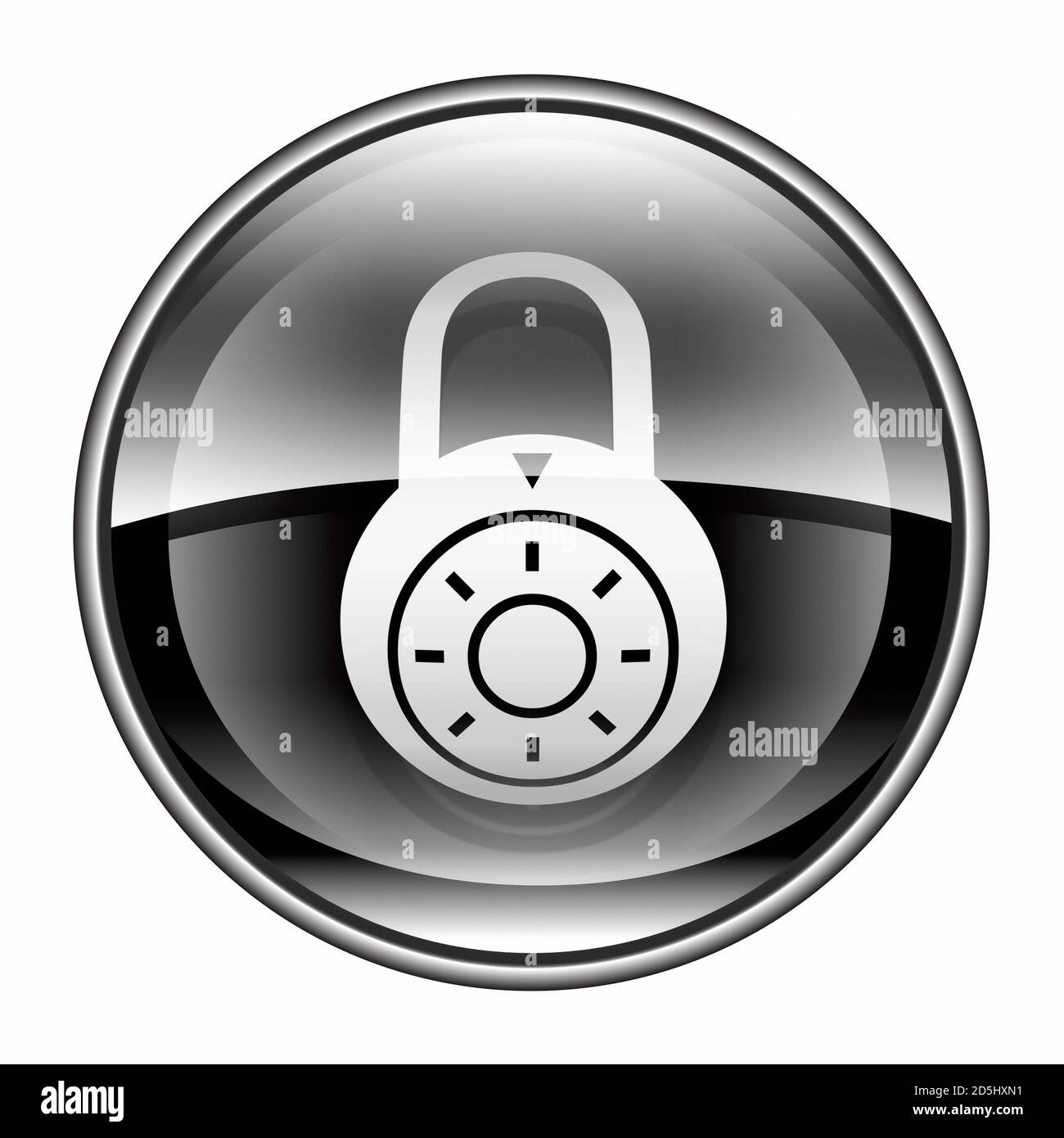 Lock off, icon black, isolated on white background Stock Photo - Alamy