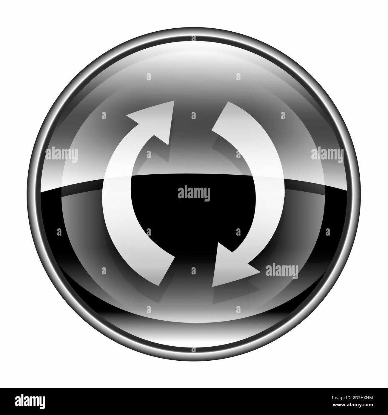 refresh icon black, isolated on white background Stock Photo - Alamy