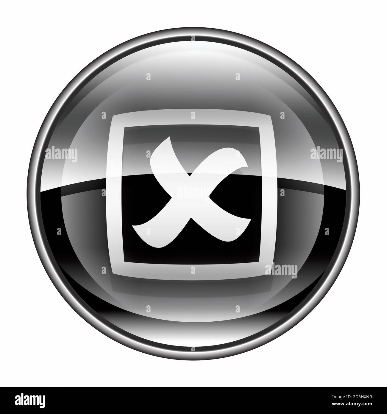 close icon black, isolated on white background Stock Photo - Alamy